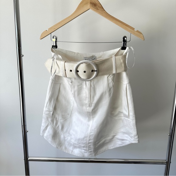 Shona Joy | Skirts | Shona Joy White Skirt With Belt | Poshmark